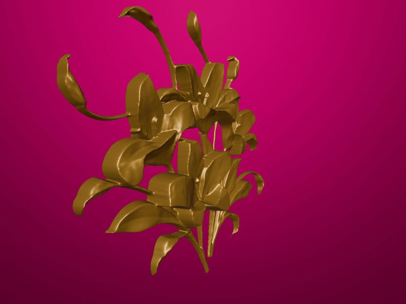 Elegant Lily Bouquet 3D STL Model for Aspire Artcam, CNC Relief ...