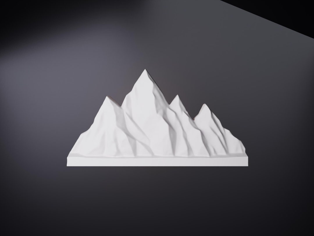 Mountain Landscape 3D STL Model for CNC Engraving, Wall Decor, Aspire ...