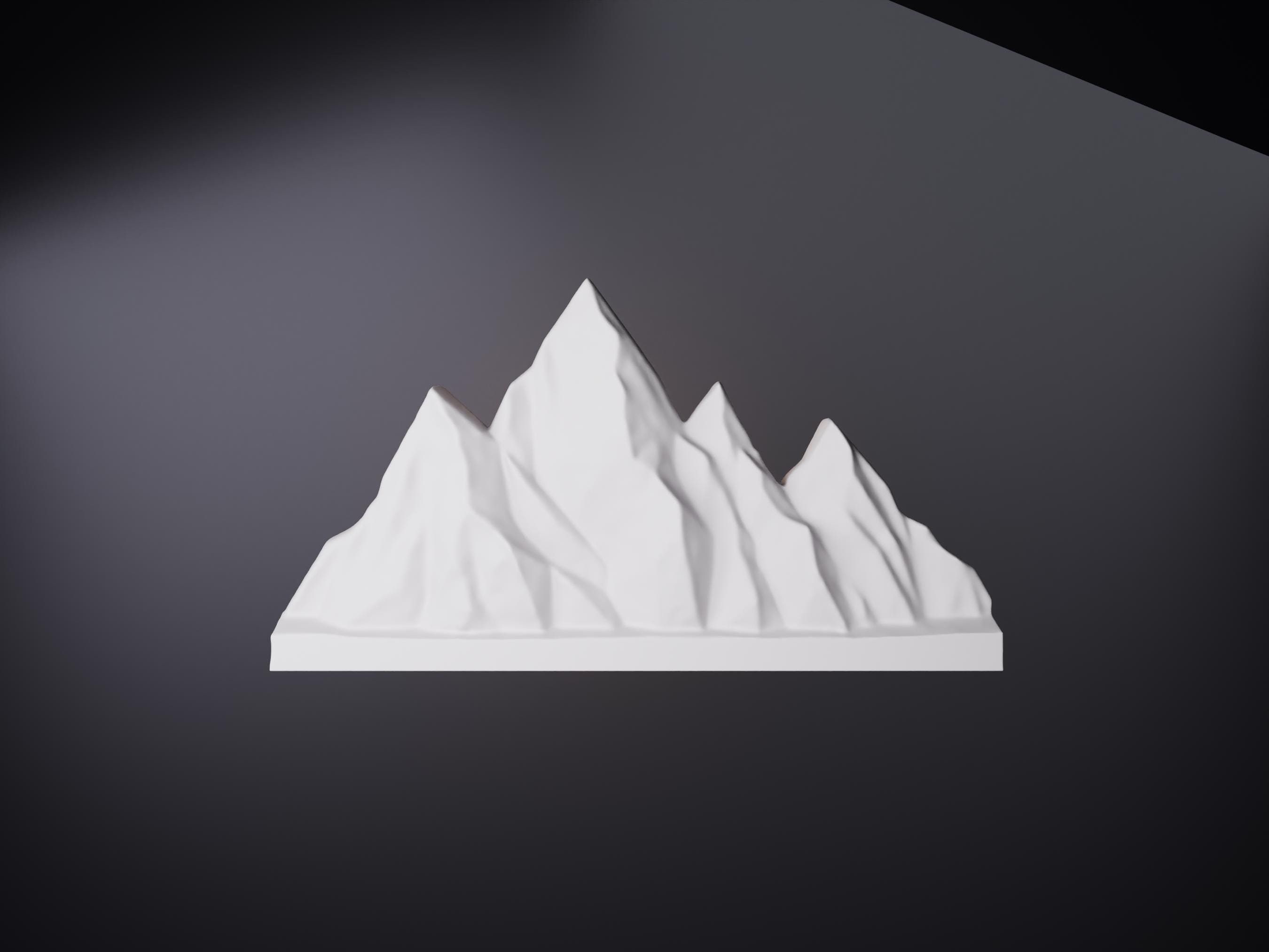 Mountain Landscape 3D STL Model for CNC Engraving, Wall Decor, Aspire ...
