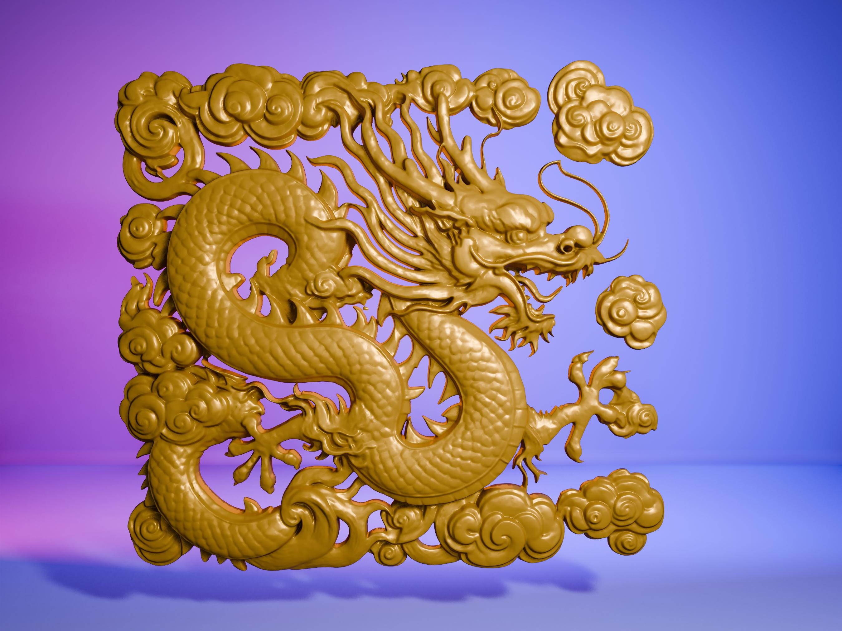 Chinese Dragon, 3D STL Model for Cnc Users, CNC Router Engraver, 3D ...