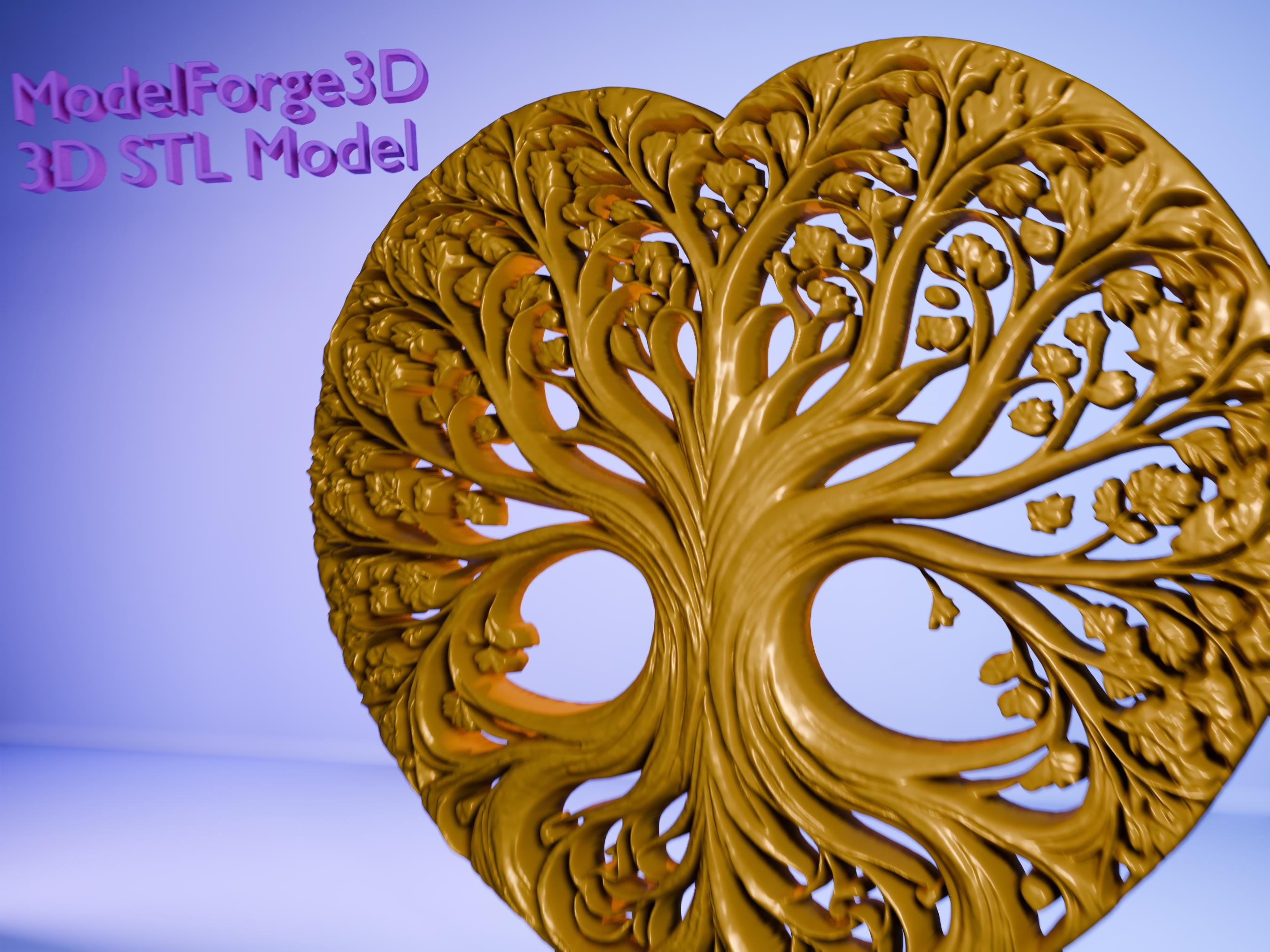 Tree of Life in Heart Shape 3D STL Model - Etsy