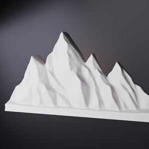 Mountain Landscape 3D STL Model for CNC Engraving, Wall Decor, Aspire ...