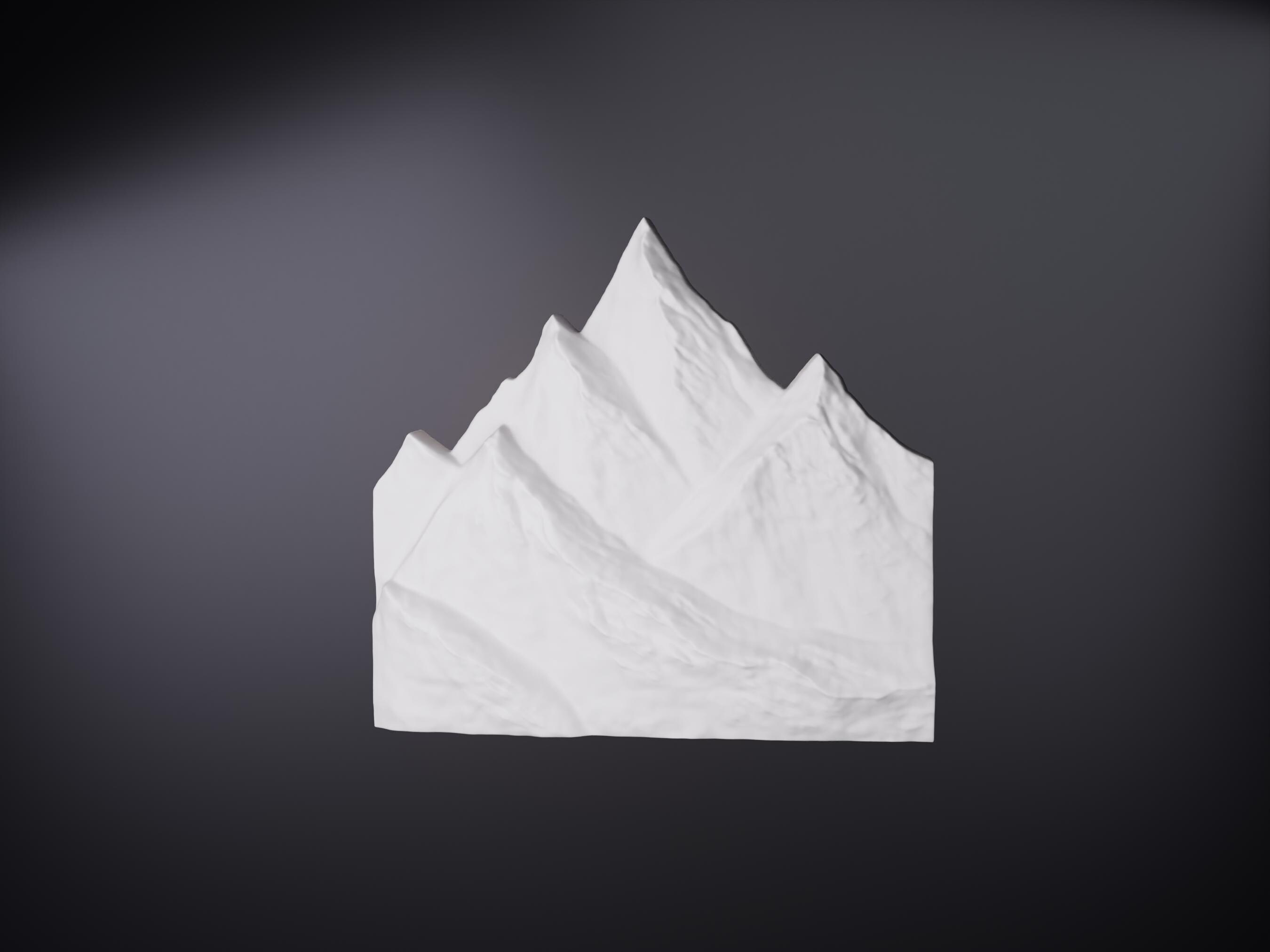 Mountain Range 3D STL Model for CNC Engraving, Wall Sculpture, Aspire ...