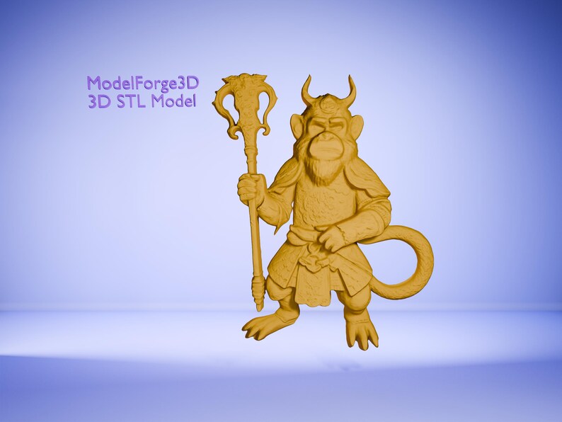 Wukong Chinese Monkey King 3D STL Model for Aspire, Artcam, 3D Printer ...