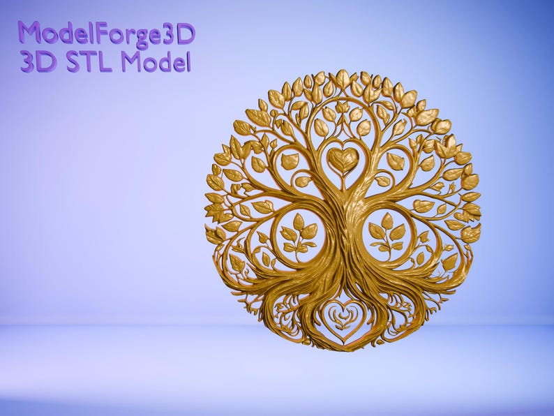 Tree of Life 3D STL Model for CNC, Aspire, Artcam, 3D Printer, Relief ...