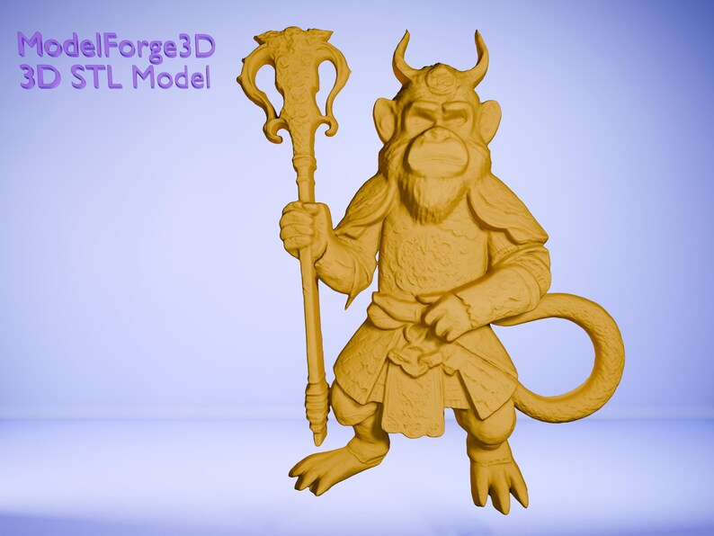 Wukong Chinese Monkey King 3D STL Model for Aspire, Artcam, 3D Printer ...