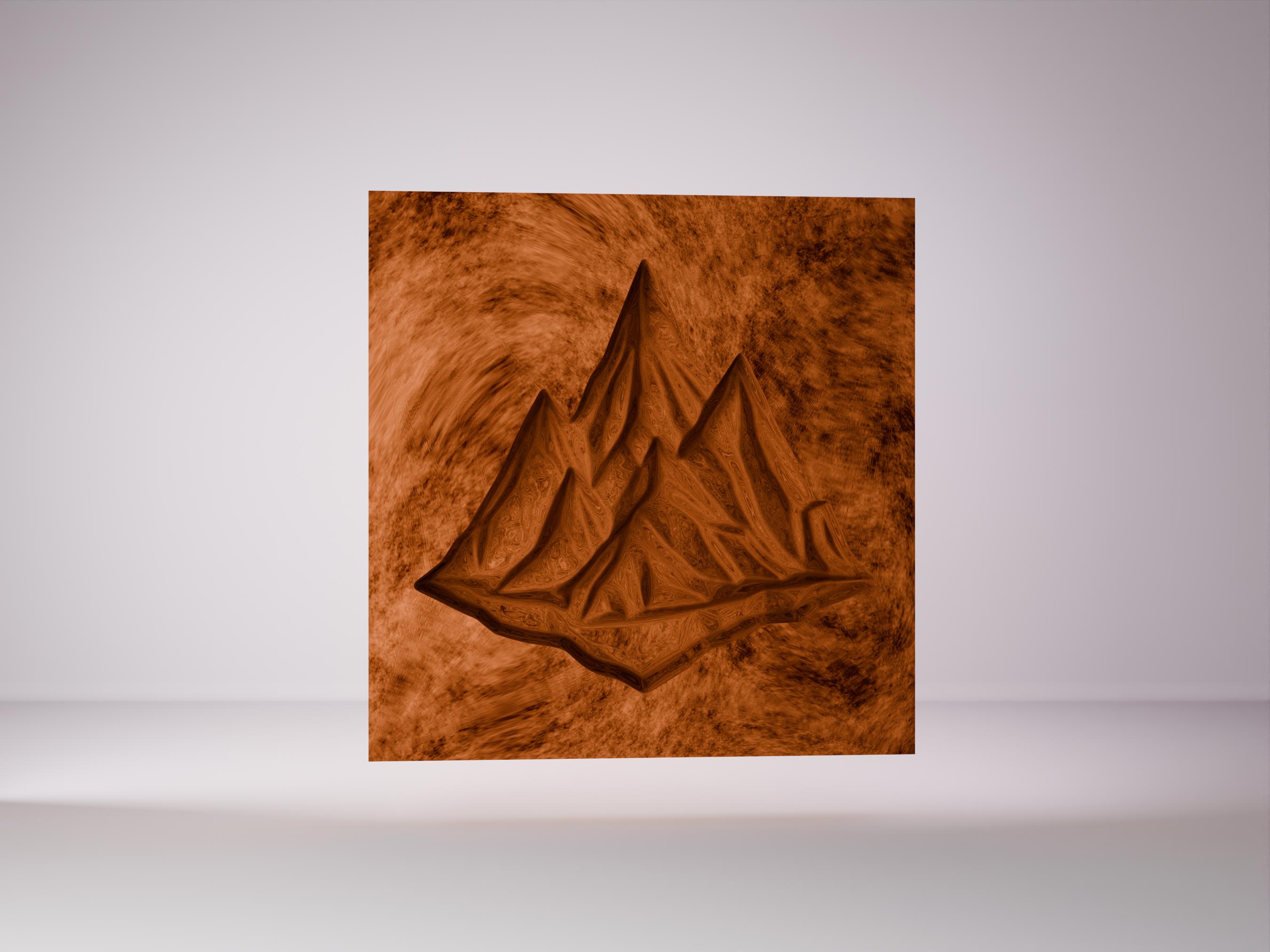 Mountain Landscape 3D STL Model for CNC Engraving, Wall Decor, Aspire ...