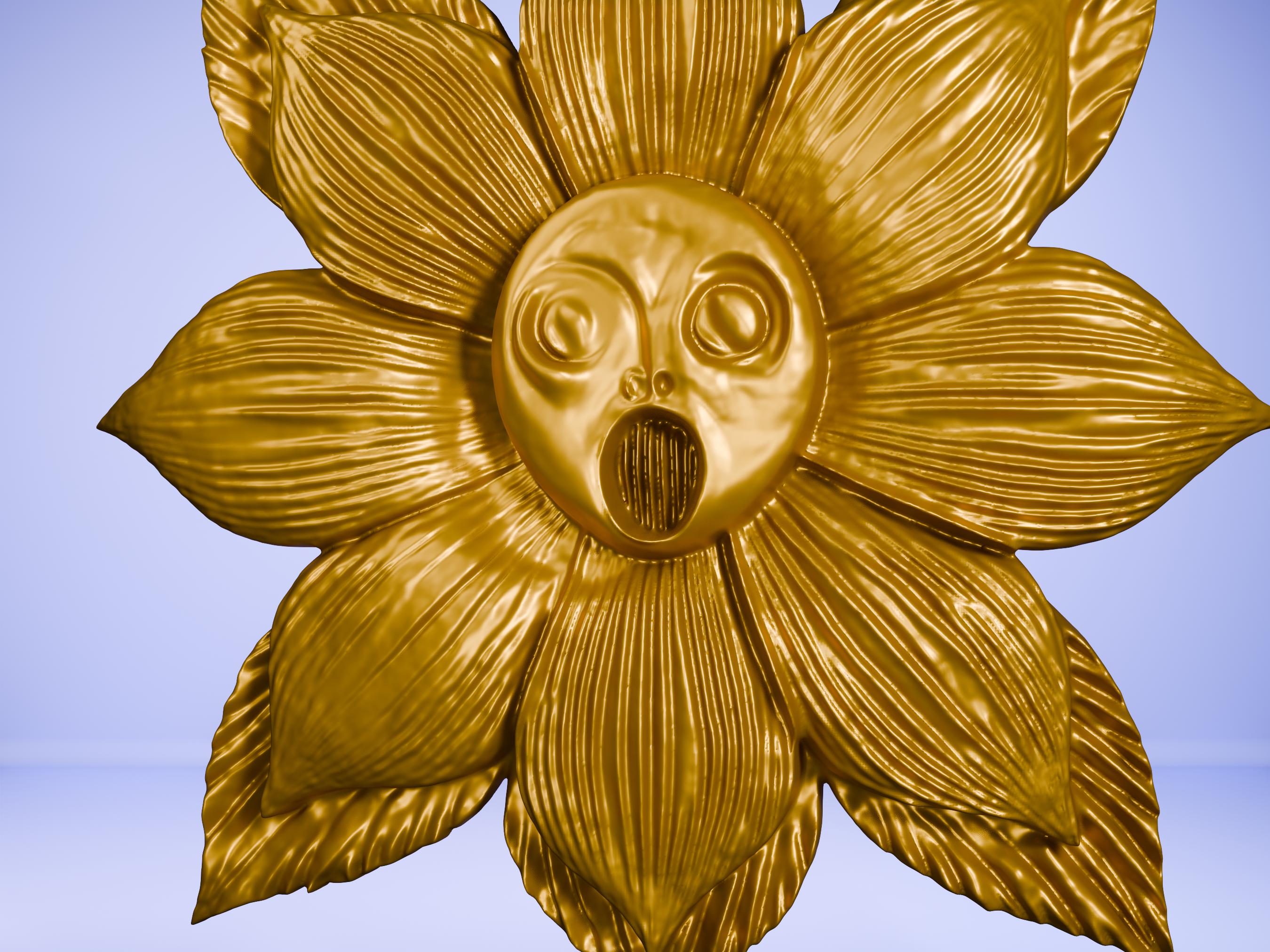 Spooky Flower 3D STL Model for CNC Engraving, Halloween Wall Decor ...
