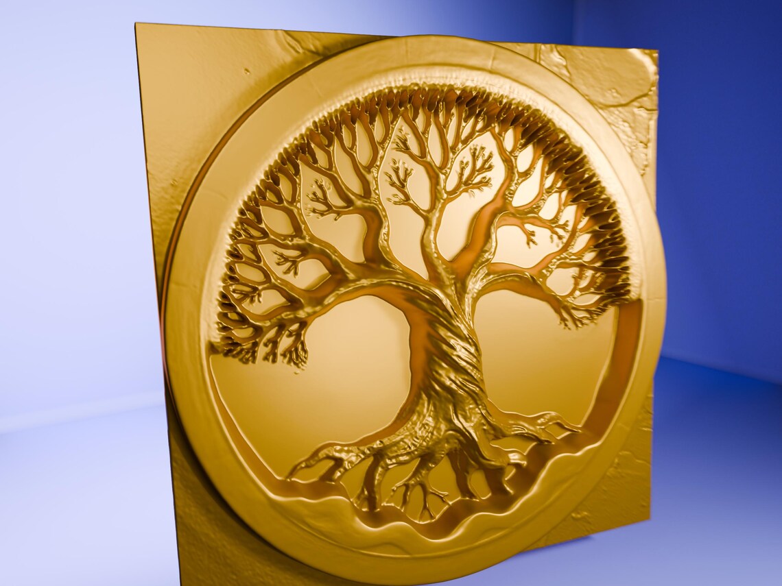 Round Tree of Life 3D STL Model for 3D Printing, CNC Relief ...