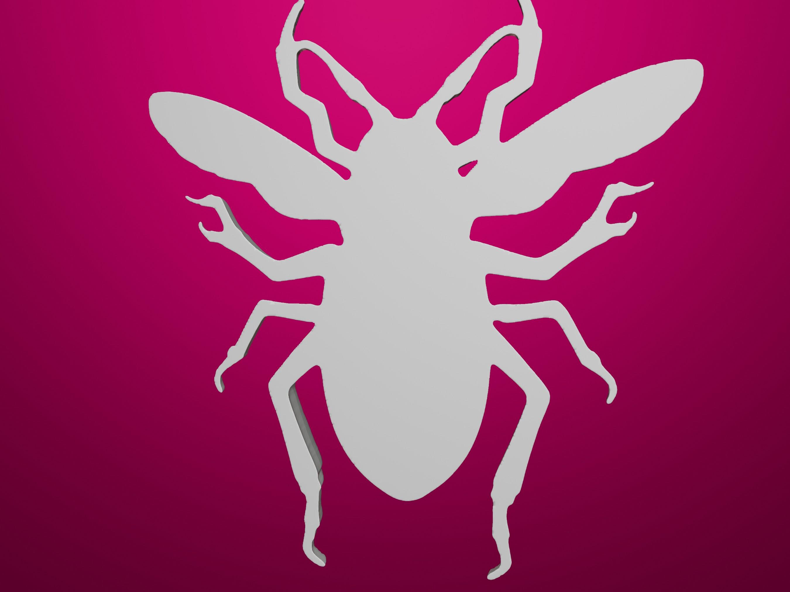 Beetle With Wings Relief 3D STL Model for Aspire Artcam, CNC Carving ...