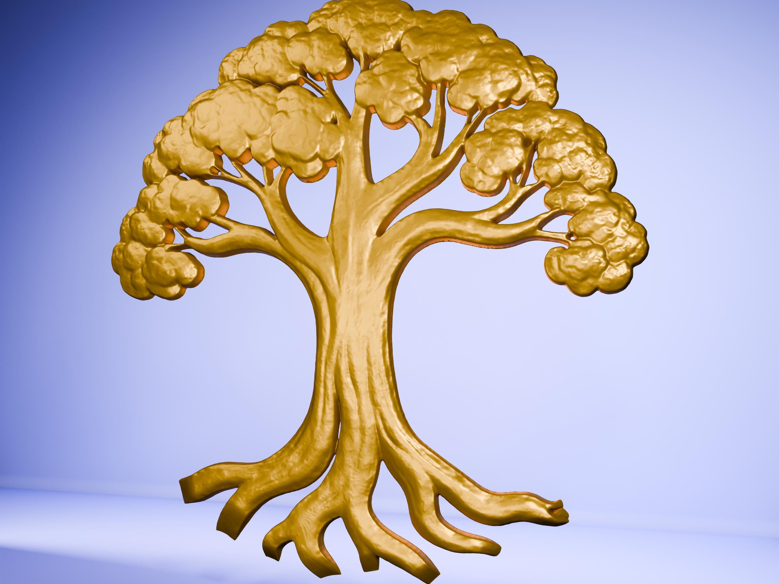 Tree 3D STL Model for Artcam, 3D Printer, CNC Relief, Woodworking, Wall ...