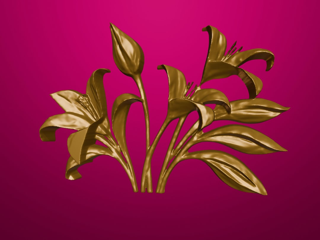 Elegant Lily Design 3D STL Model for Aspire Artcam, CNC Relief ...