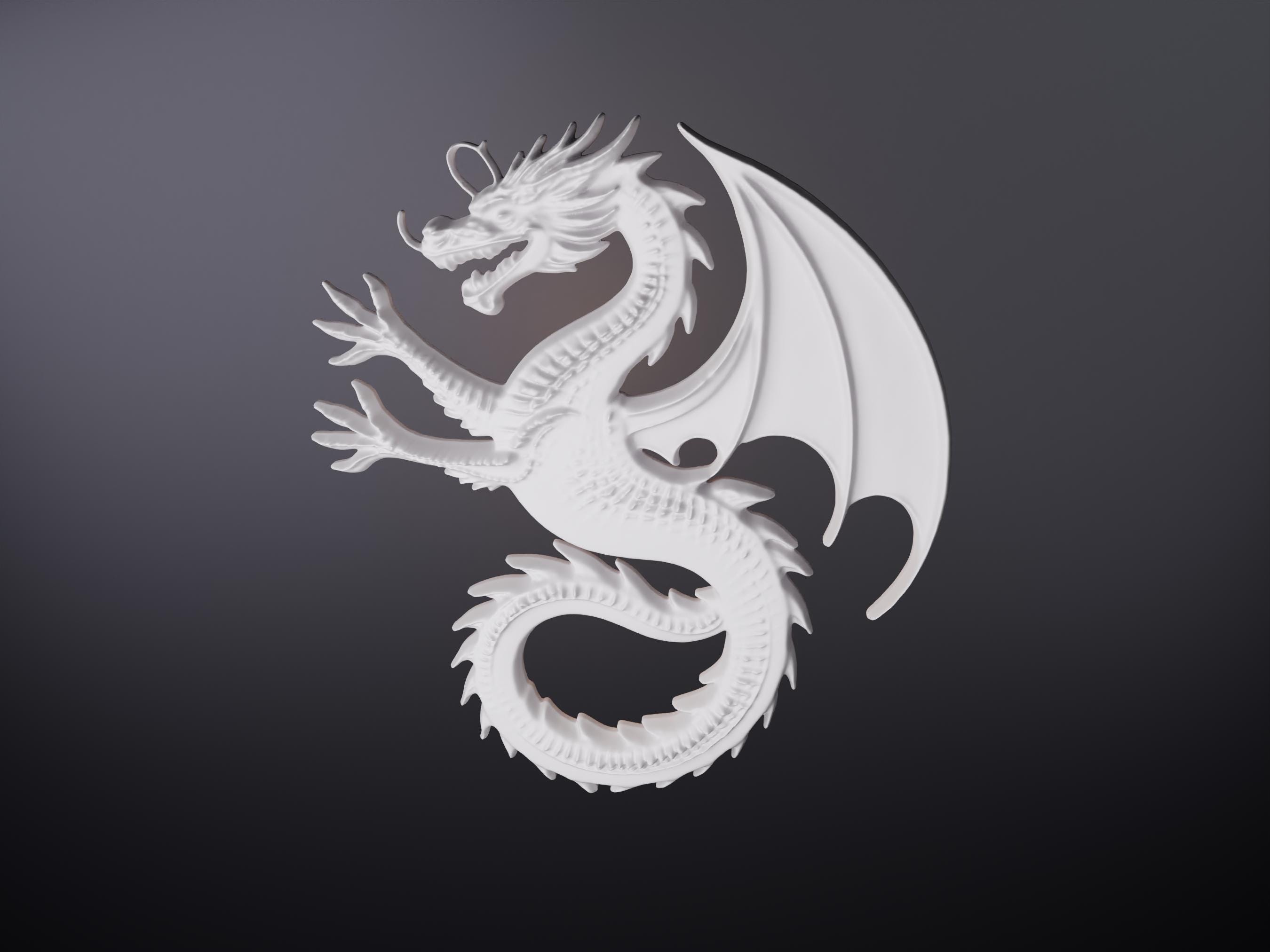 Dragon 3D STL Model for CNC Engraving, Wall Decor, Aspire & Artcam File ...