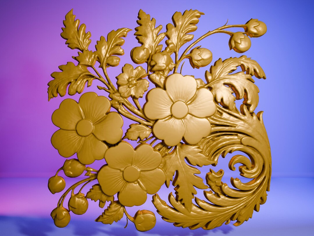3D Floral Design STL - Etsy