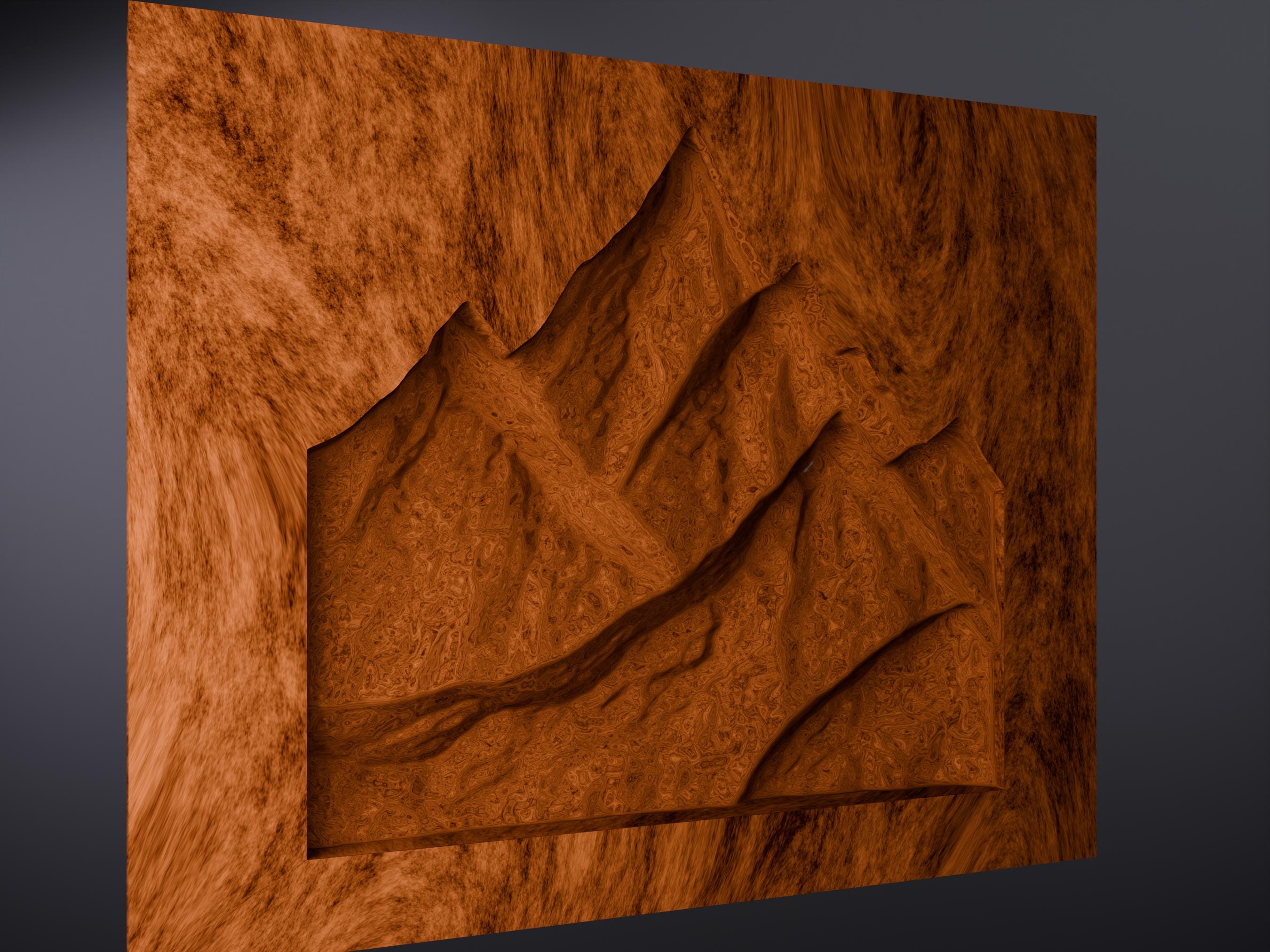 Mountain Range 3D STL Model for CNC Engraving, Wall Sculpture, Aspire ...