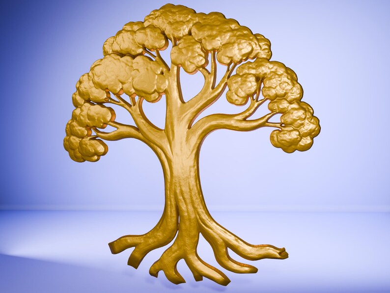 Tree 3D STL Model for Artcam, 3D Printer, CNC Relief, Woodworking, Wall ...