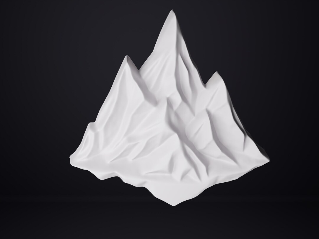 Mountain Landscape 3D STL Model for CNC Engraving, Wall Decor, Aspire ...