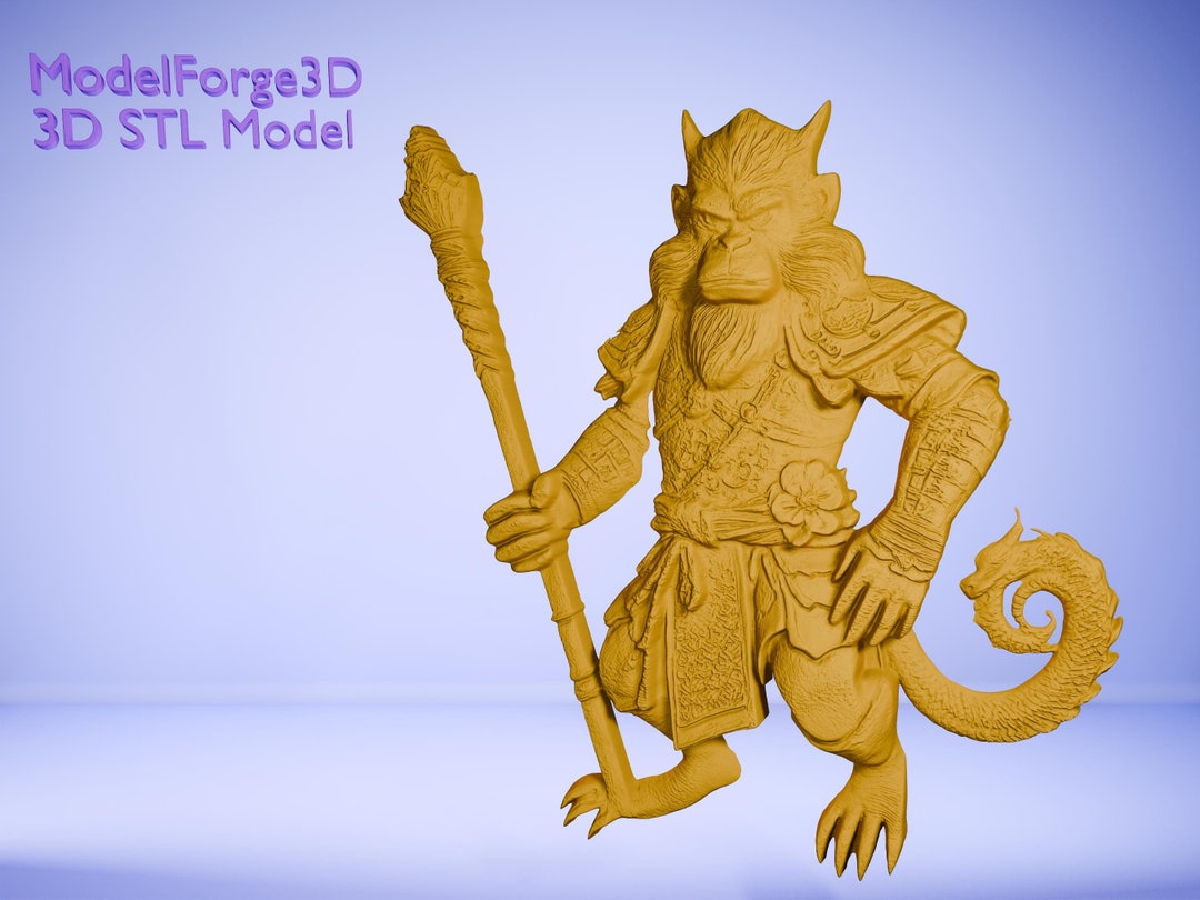 Wukong Chinese Monkey King 3D STL Model for Aspire, Artcam, 3D Printer ...