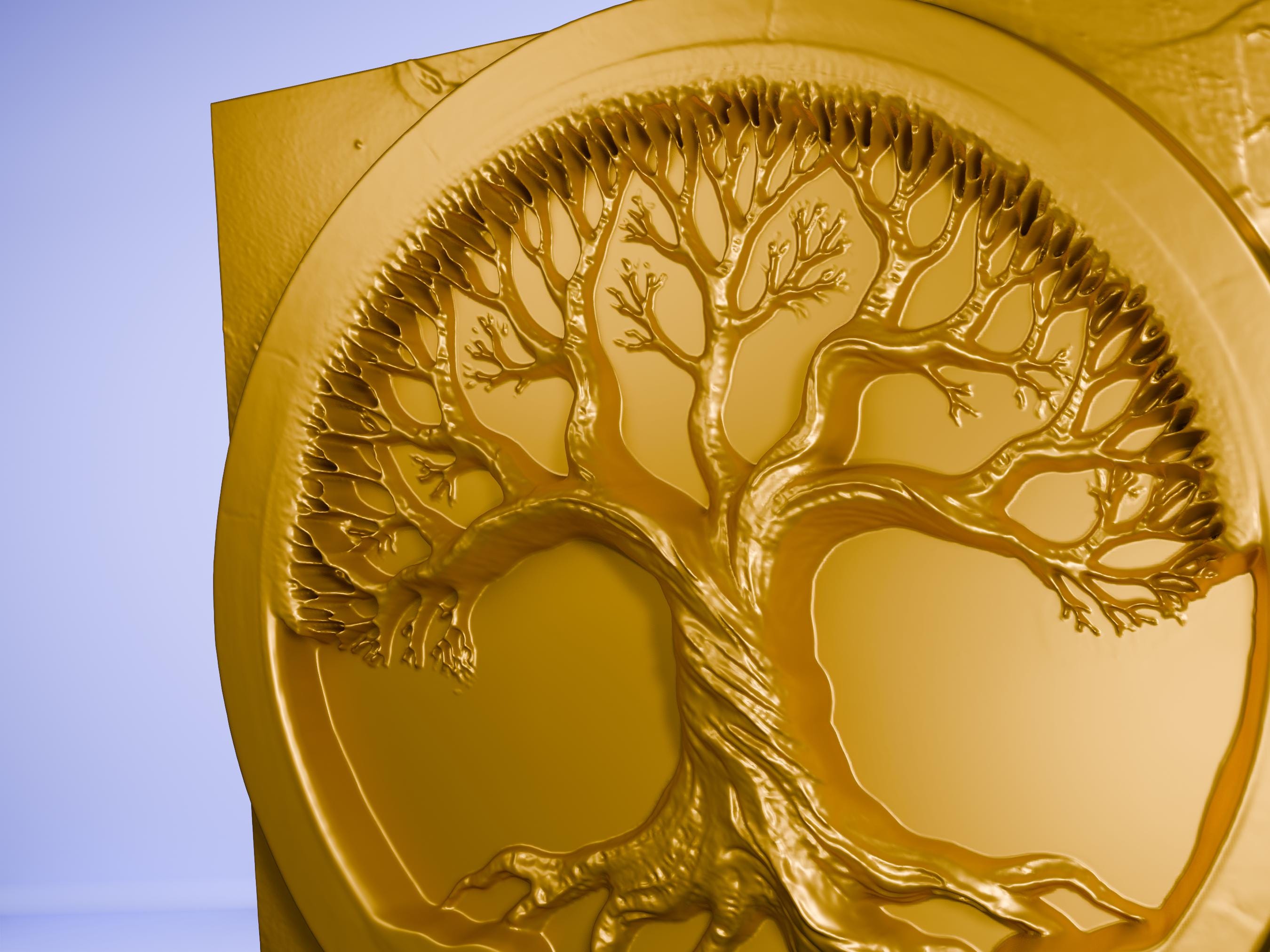 Round Tree of Life 3D STL Model for 3D Printing, CNC Relief ...