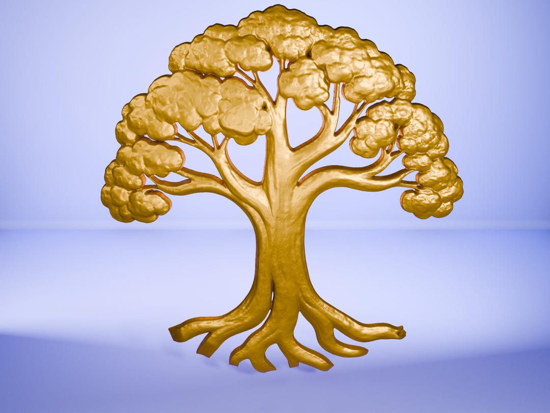 Tree 3D STL Model for Artcam, 3D Printer, CNC Relief, Woodworking, Wall ...