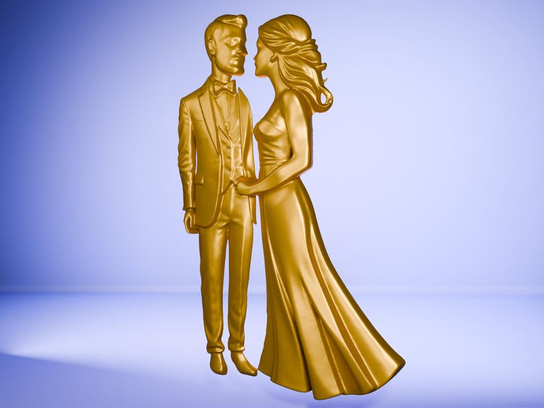 Bride and Groom 3D STL Mode - Etsy