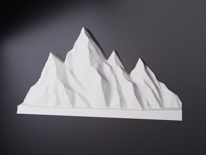 Mountain Landscape 3D STL Model for CNC Engraving, Wall Decor, Aspire ...