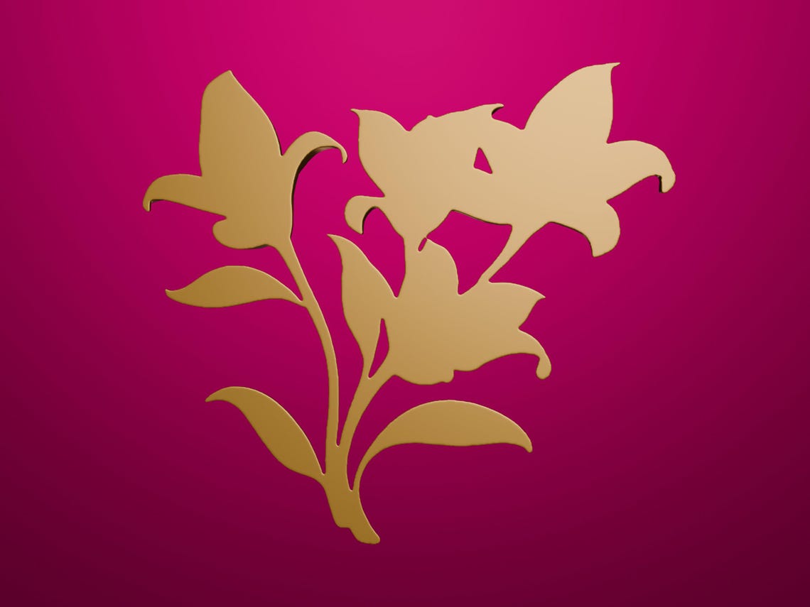 Elegant Lily Trio 3D STL Model for Aspire Artcam, CNC Relief ...