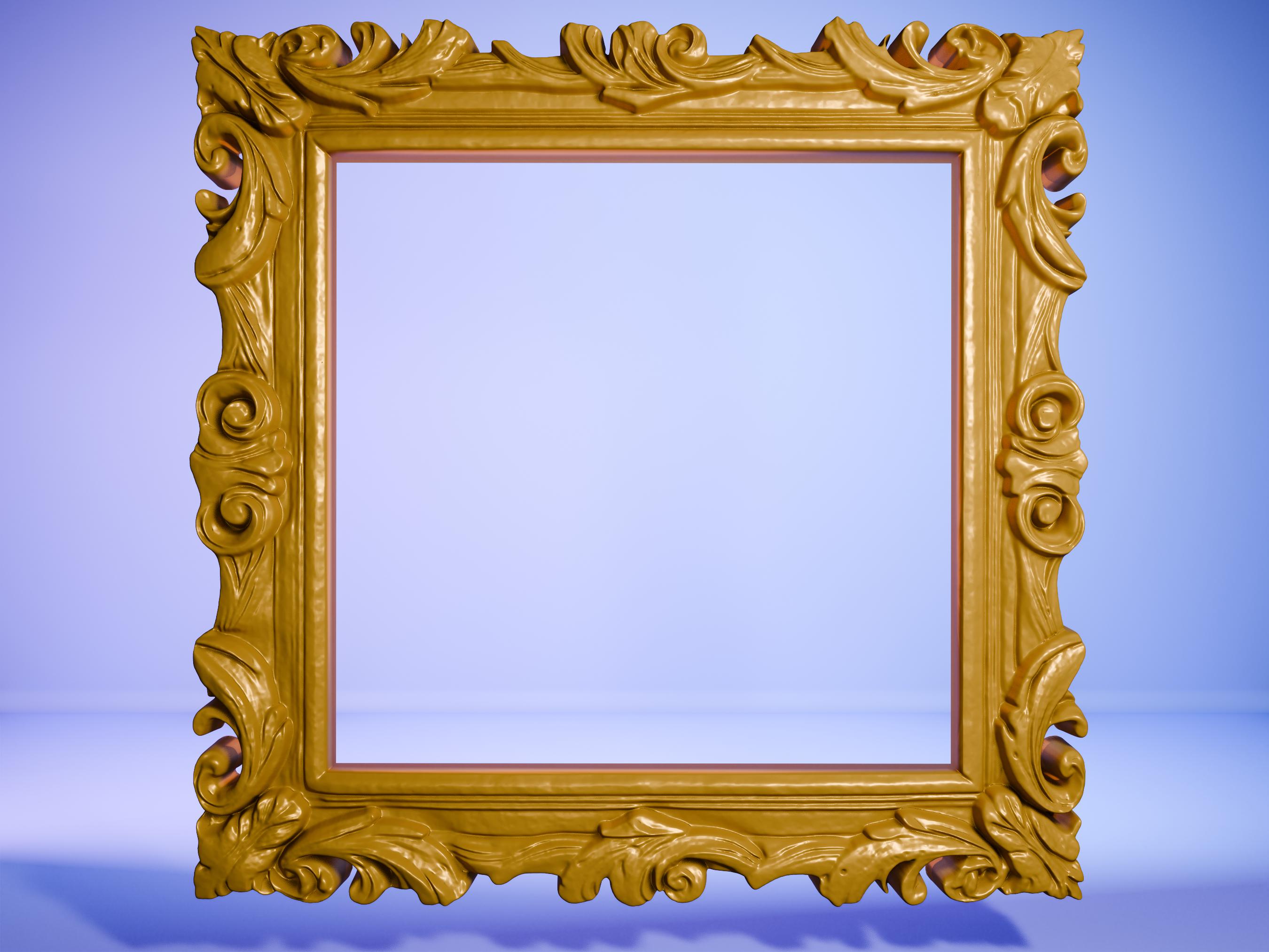 Decorative Frame Bas-relief 3D Model STL - Etsy