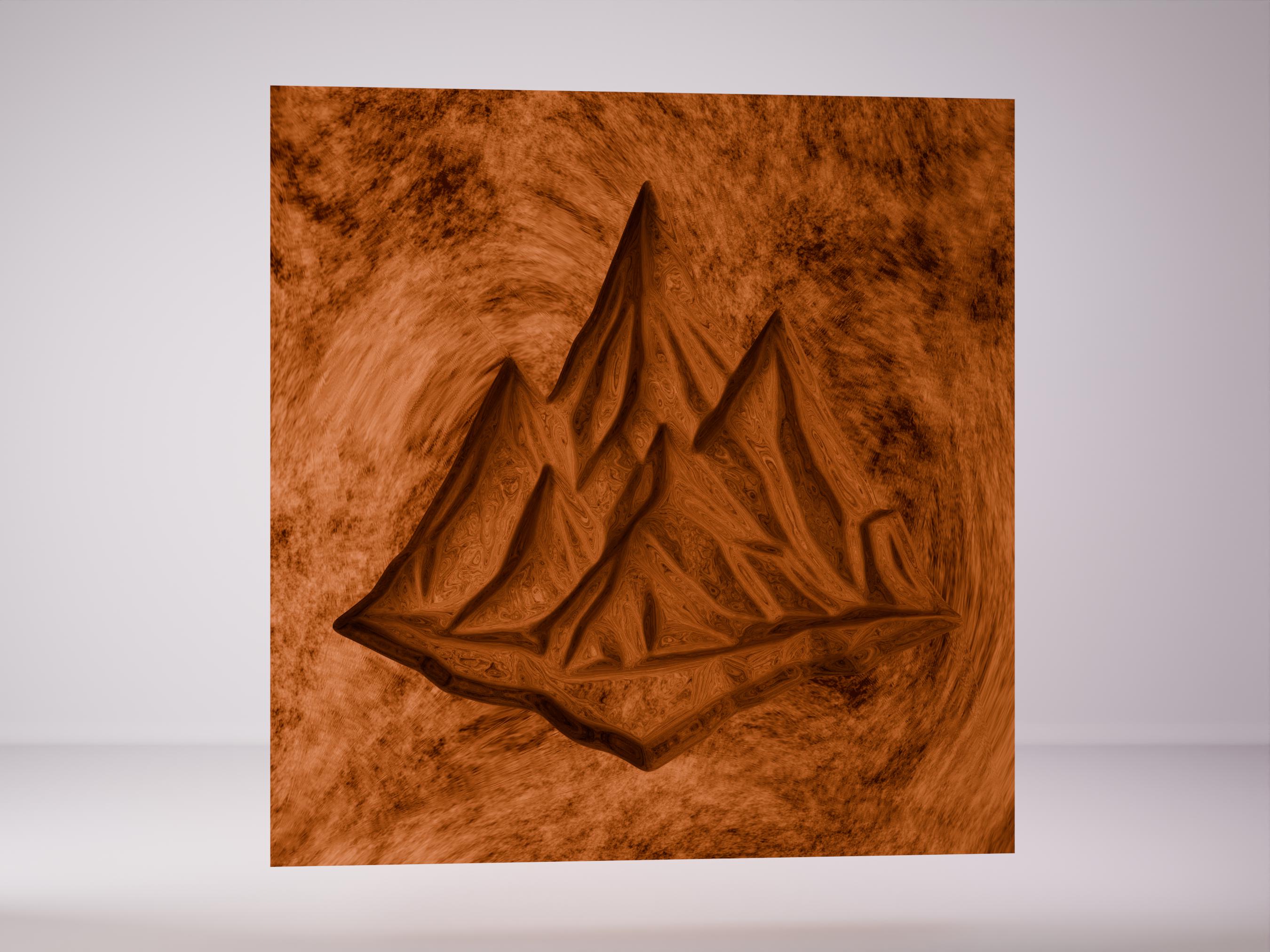 Mountain Landscape 3D STL Model for CNC Engraving, Wall Decor, Aspire ...
