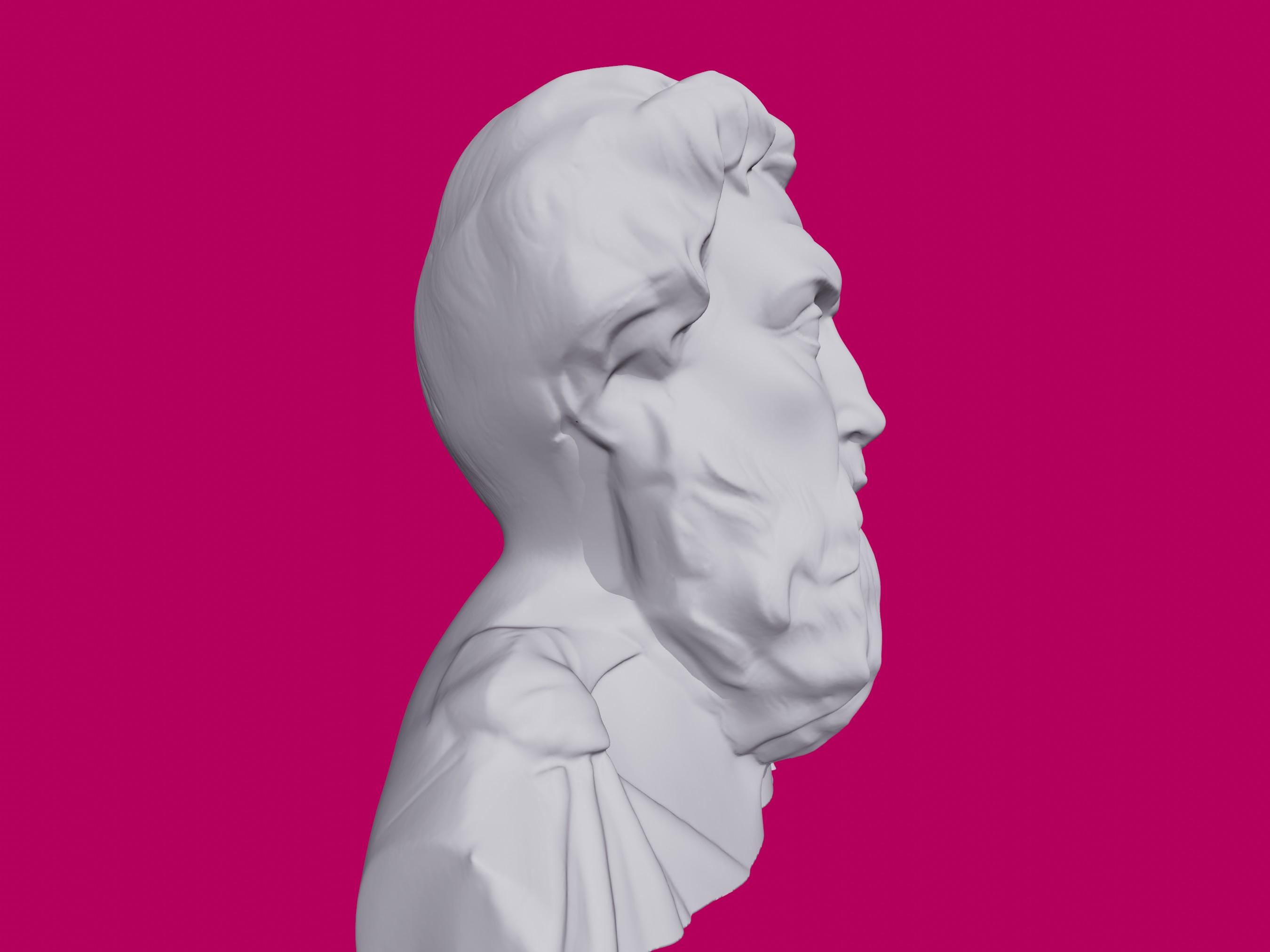 3D Printable Bust of Plato Plato STL File Founder of Platonism Detailed ...