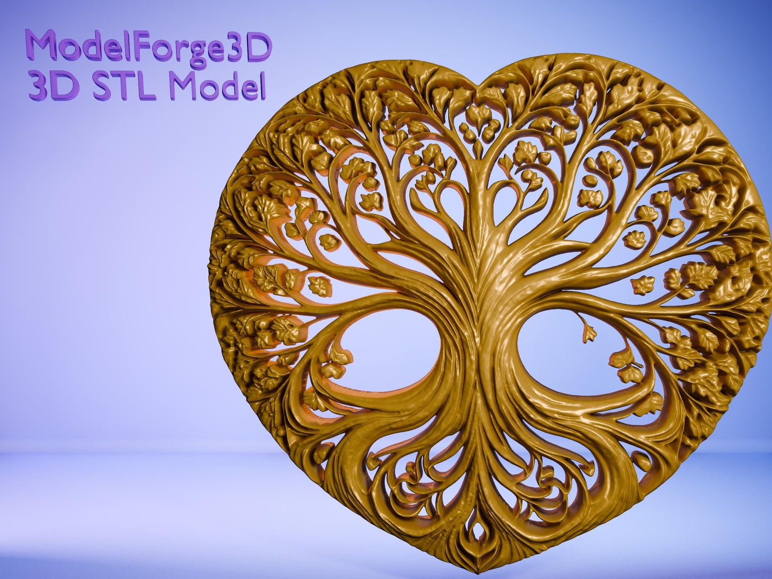 Tree of Life in Heart Shape 3D STL Model - Etsy