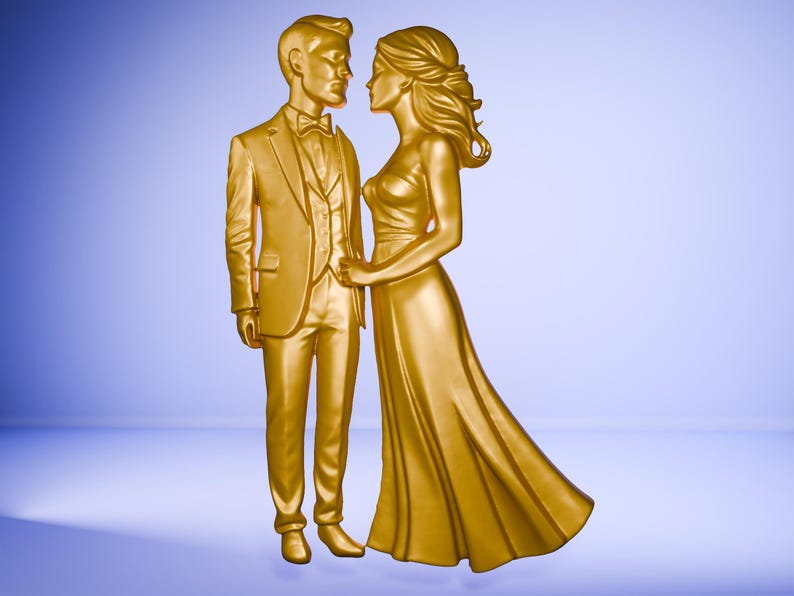 Bride and Groom 3D STL Mode - Etsy