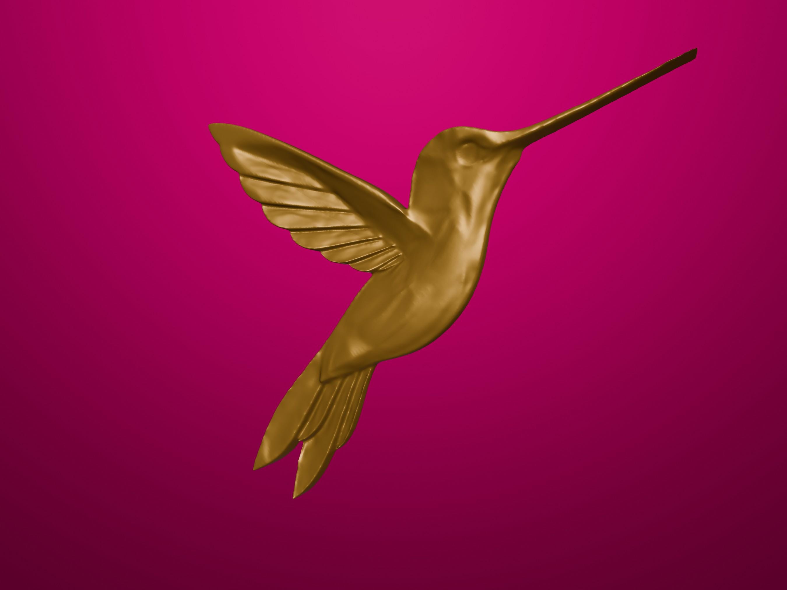 Hummingbird 3D STL Model for CNC Carving, Stone Engraving, and 3D ...