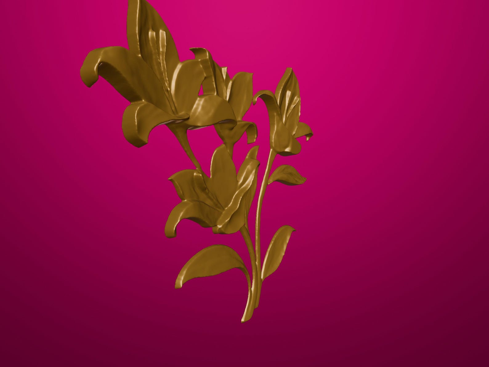 Elegant Lily Trio 3D STL Model for Aspire Artcam, CNC Relief ...