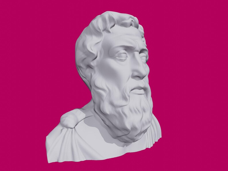 3D Printable Bust of Plato Plato STL File Founder of Platonism Detailed ...