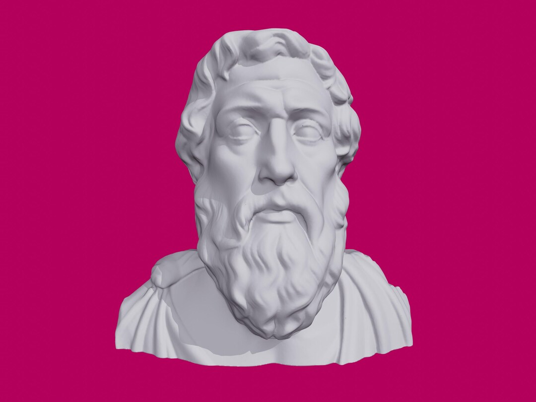 3D Printable Bust of Plato Plato STL File Founder of Platonism Detailed ...
