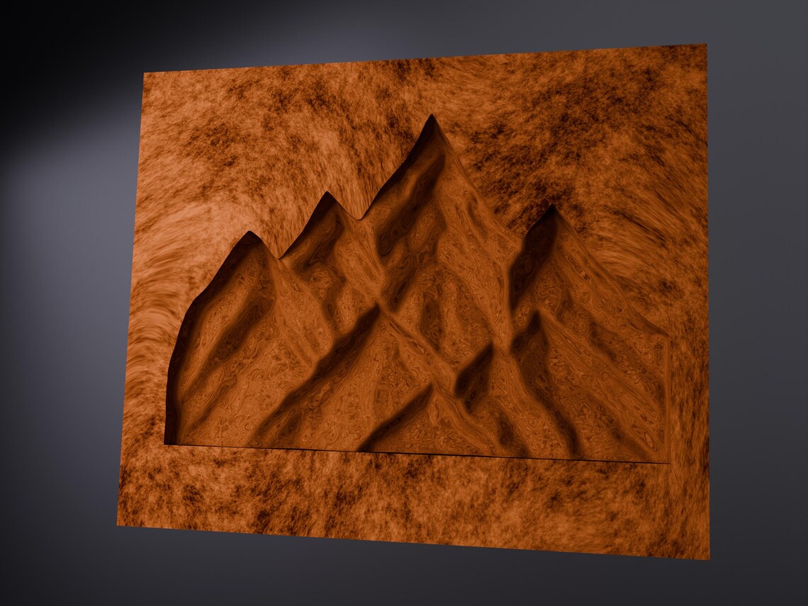 Mountain Range 3D STL Model for CNC Engraving, Wall Sculpture, Aspire ...
