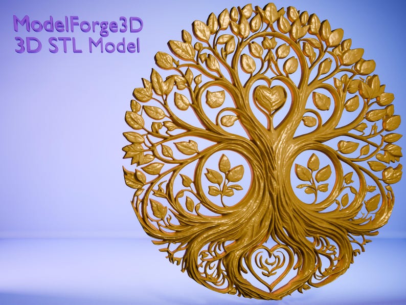 Tree of Life 3D STL Model for CNC, Aspire, Artcam, 3D Printer, Relief ...