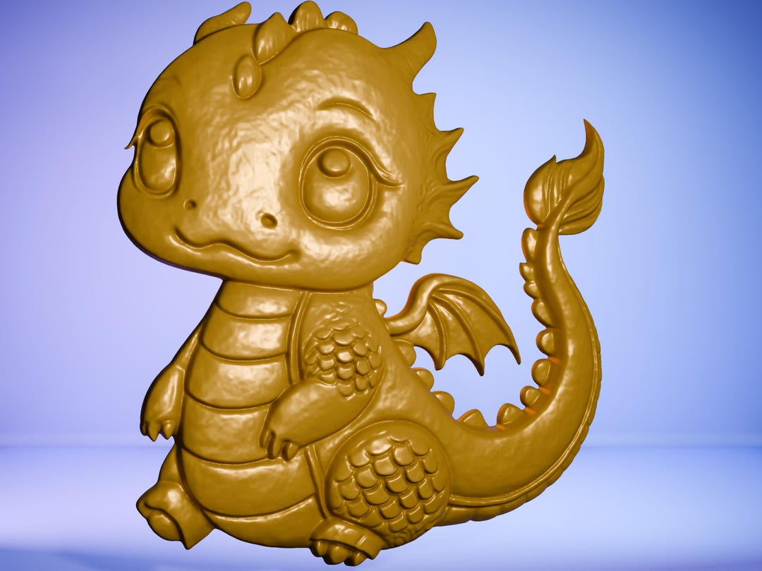Little Sweet Dragon 3D STL Model for CNC, Decorative Panel, Artcam ...