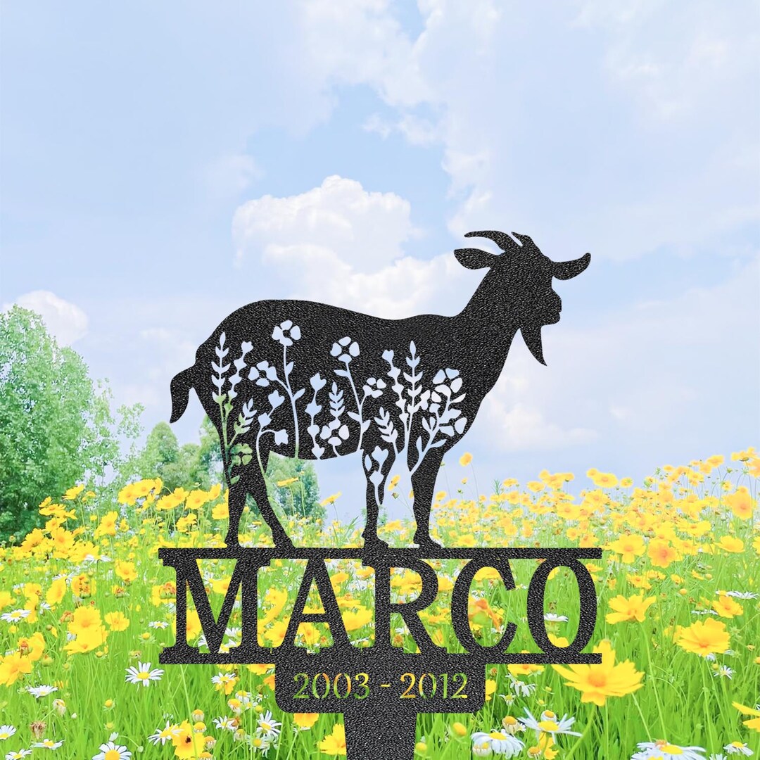 Personalized Goat Memorial Plaques, Custom Metal Stake, Pet Grave ...