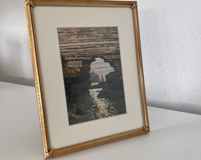 Antique Gold Frame, Monet Landscape 1873 Ocean Moody Dark Art ...