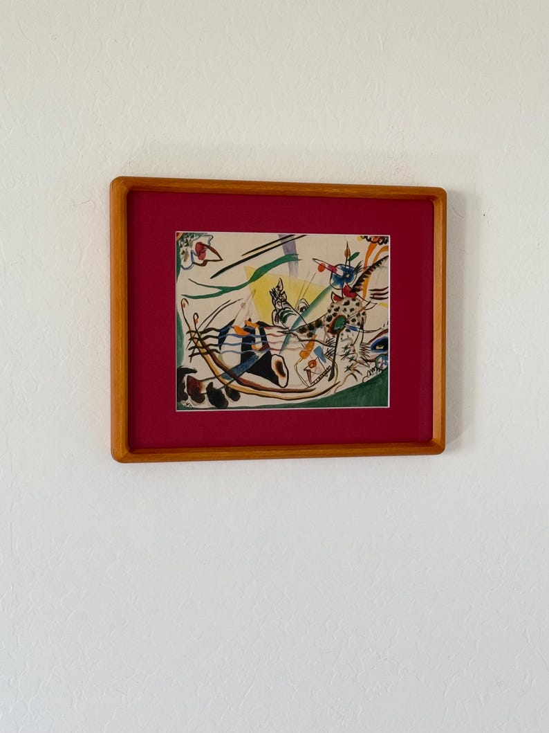 1919 'green Border' Wassily Kandinsky in Solid Teakwood Frame Abstract ...