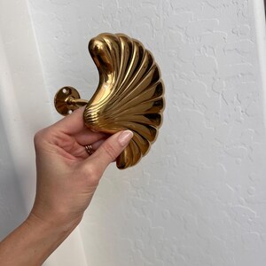 Two Vintage Curtain Tiebacks Seashell Brass Mid Century Modern Home ...