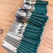 Vintage Dark Green MCM Flatware 48 Piece, Set for 12 Stainless Steel ...