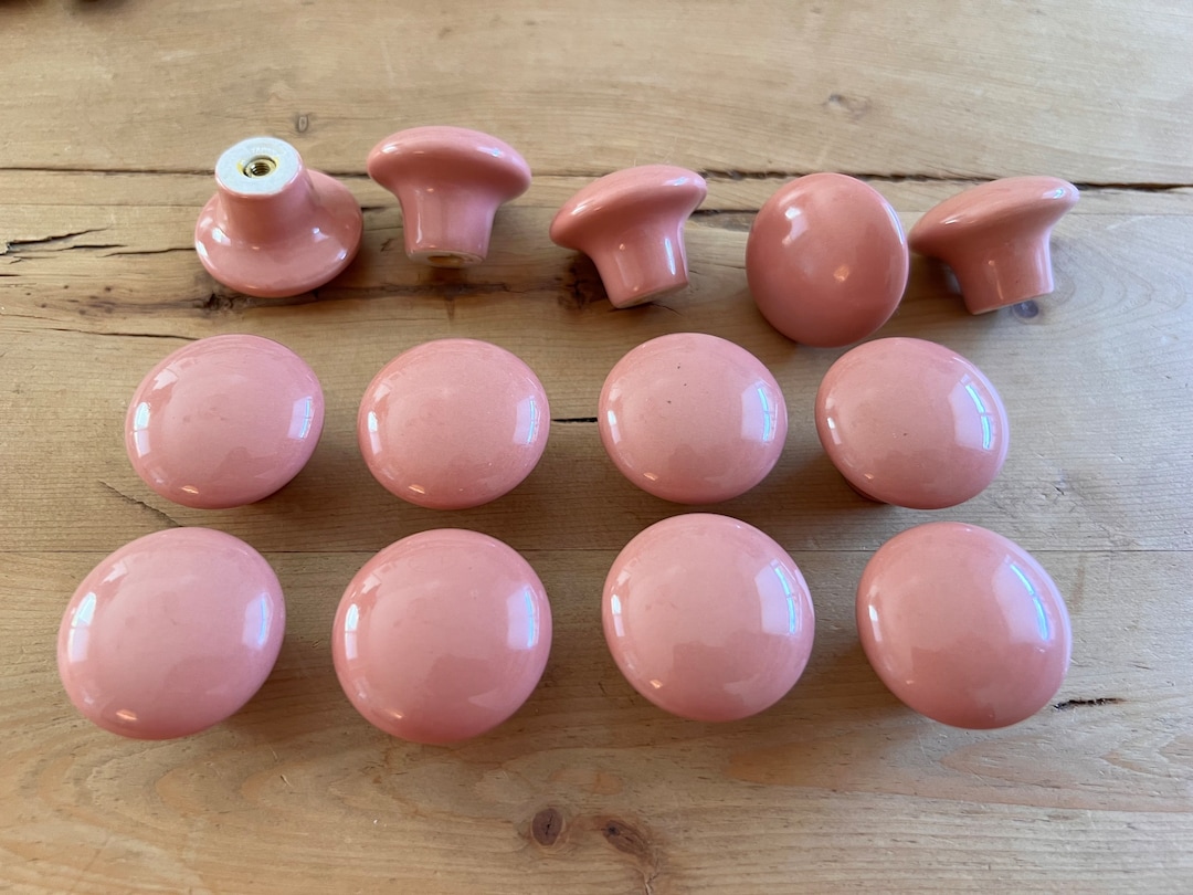 Vintage Japan Porcelain Drawer or Cabinet Pulls Rose Dusty Pink, Cabinet Drawer Knobs, Japan ...