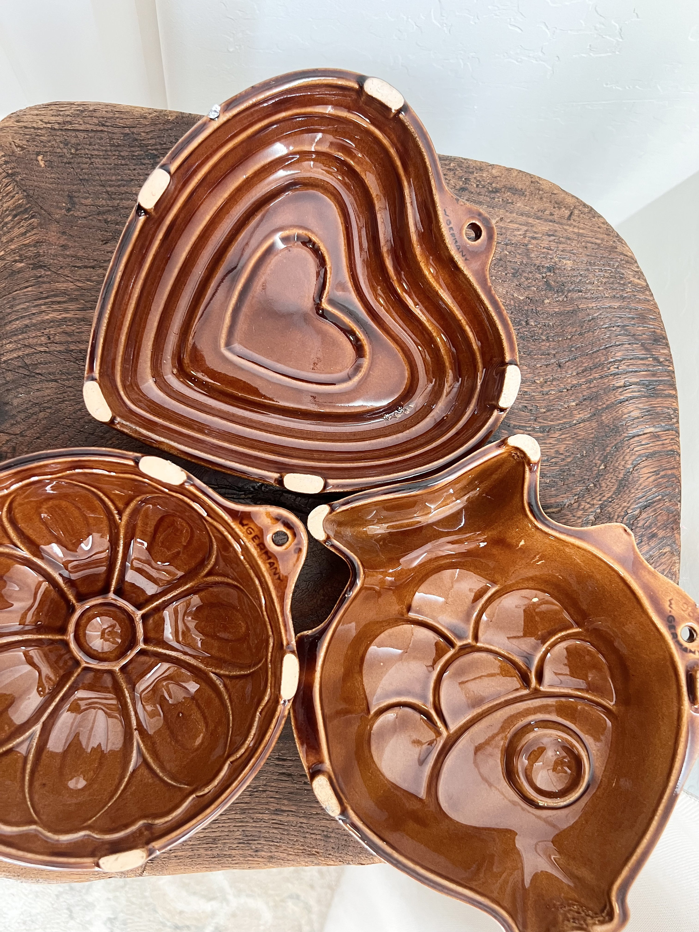 Set of 3 Ceramic Vintage German Molds for Wall Hanging Design Art, Fish ...