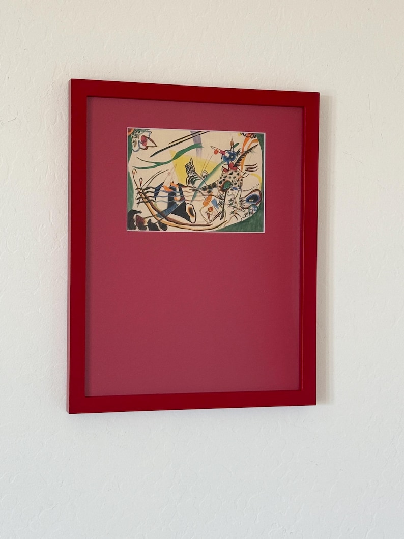 1919 'green Border' Wassily Kandinsky in Red Monochrome Framed Abstract ...
