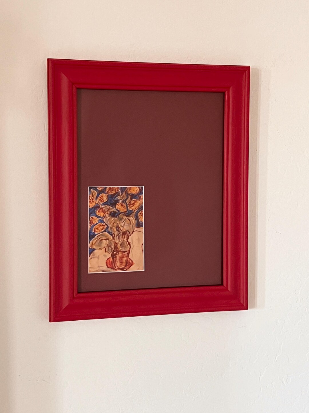 Vintage Red Frame With Custom Monochromatic off Set Burgundy Matt Wall ...