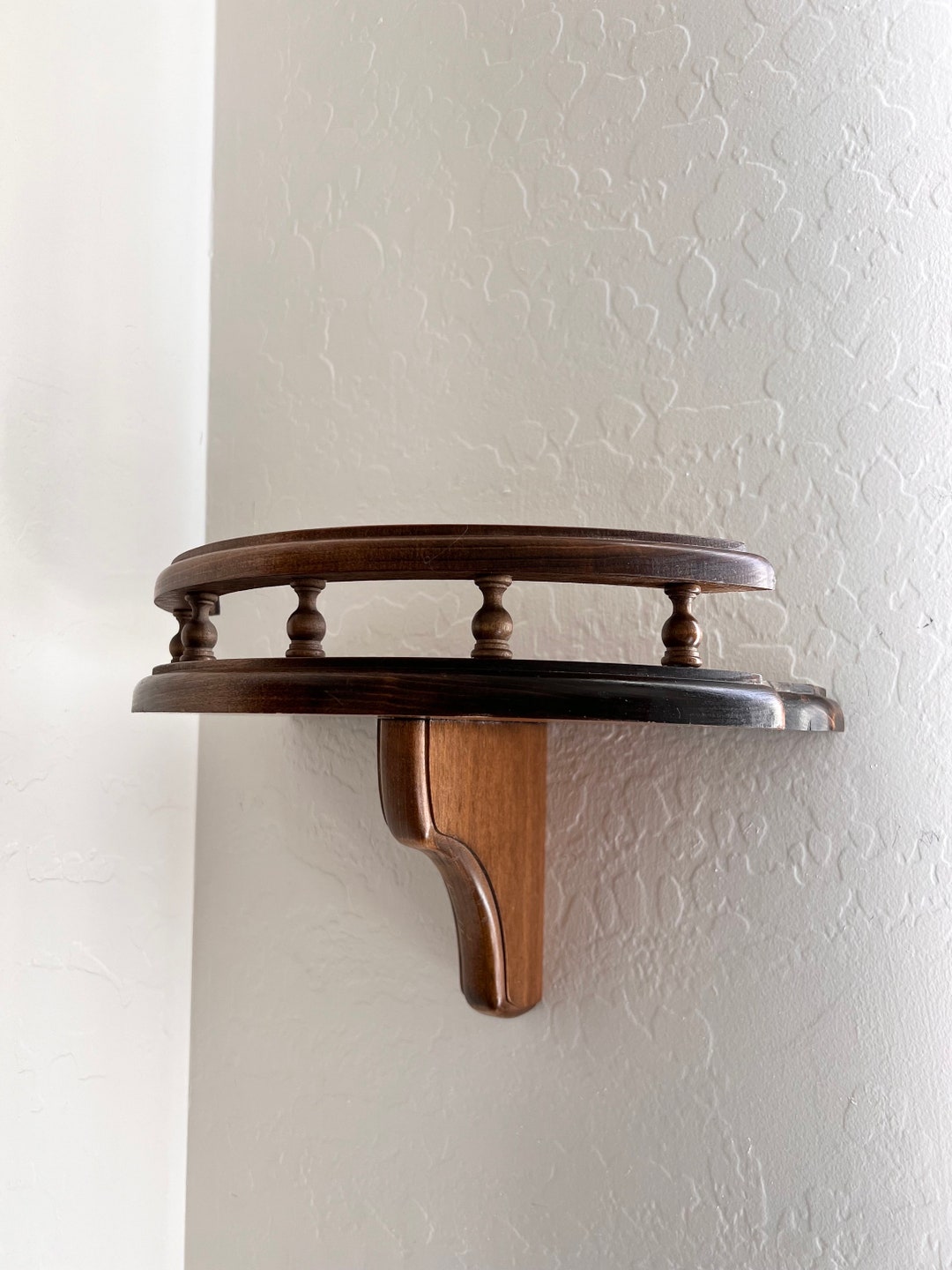 Vintage Spindle Rail Solid Wood Shelf, Decor Shelf, Plant, Accent Shelf ...