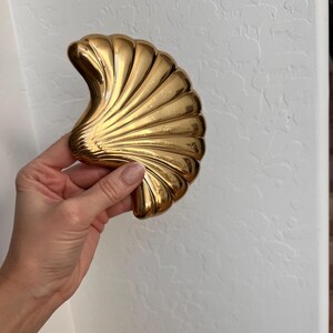 Two Vintage Curtain Tiebacks Seashell Brass Mid Century Modern Home ...